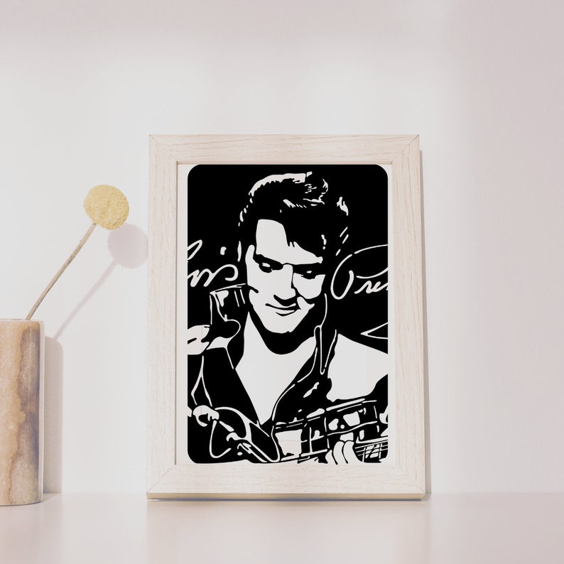 Elvis Presley SVG Wall Decor PNG Rock N Roll Vector Instant Download Ai ...