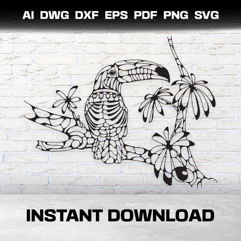 Toucan SVG Bird PNG Wall Art Decor Toucan Clipart Laser Cutting Files ...