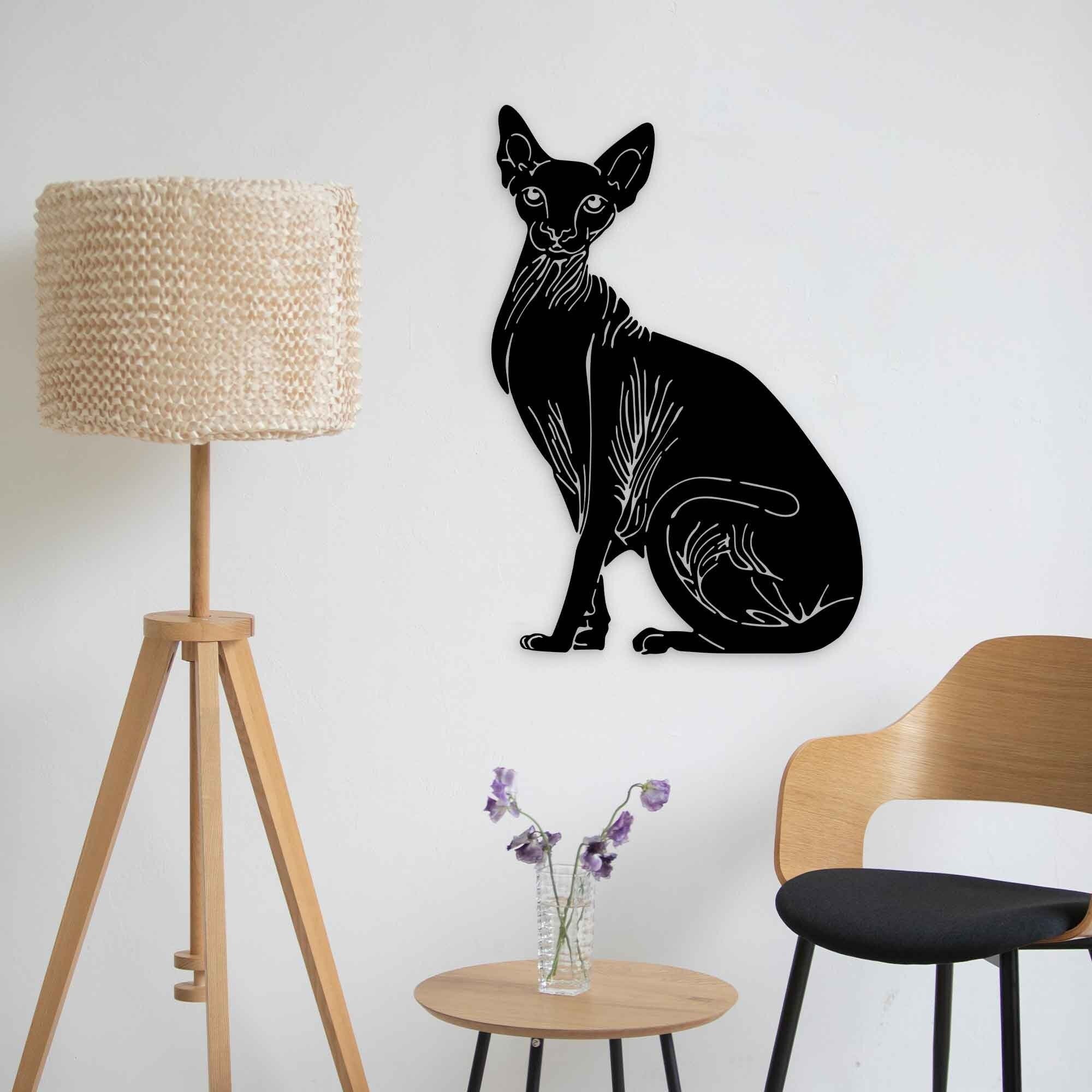 Sphynx Cat SVG Kitten Silhouette Hairless Cat PNG Wall Decor Cat Lover ...