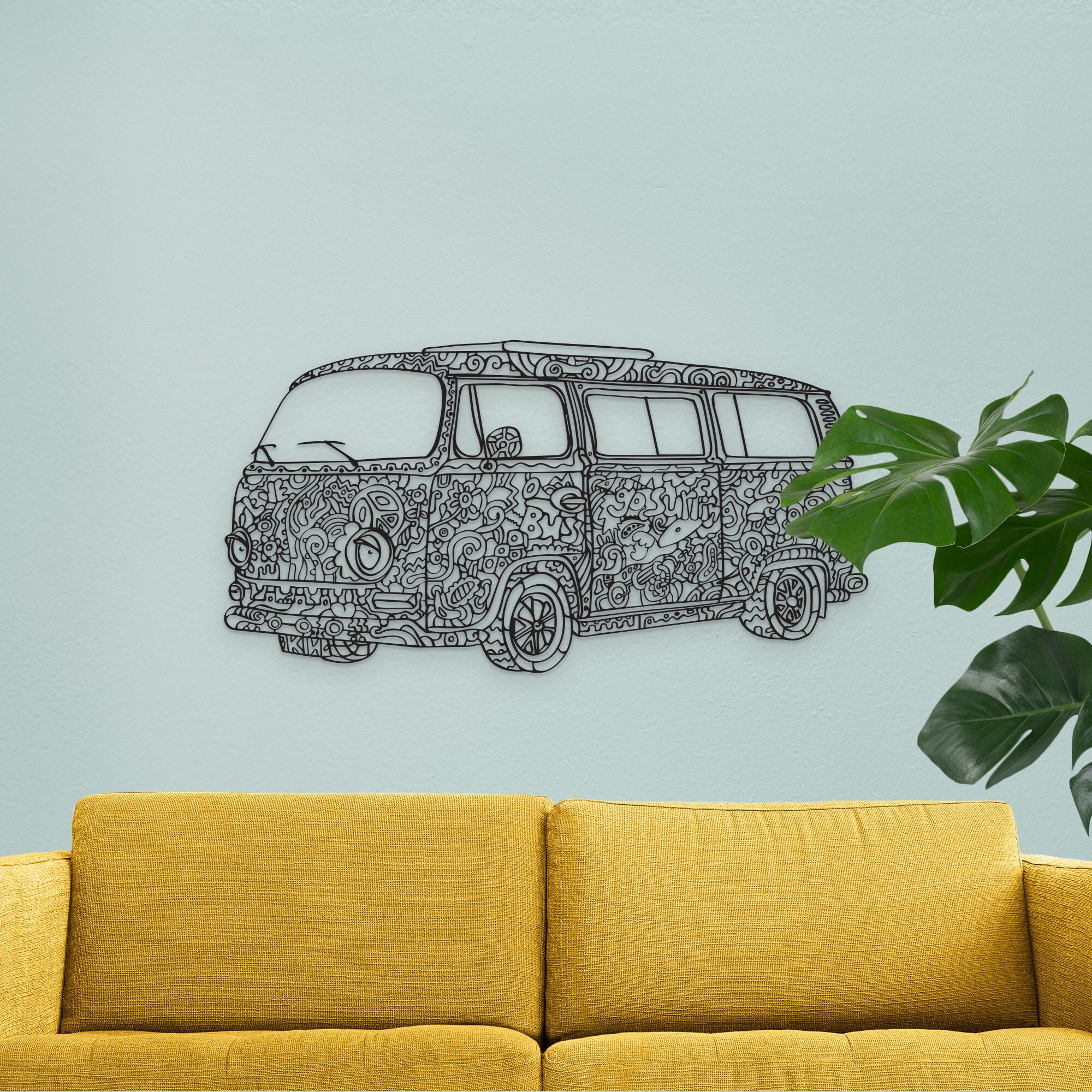 Happy Bus SVG Wall Art Files for Laser Cutting and Plasma Cutting Dxf ...