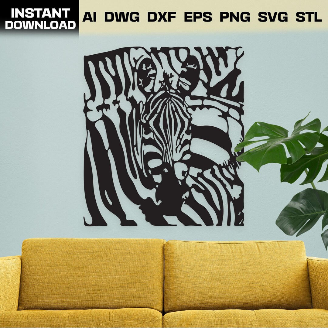 Zebra SVG Design Zebra Clipart PNG Wall Art Decor Safari Animal SVG ...