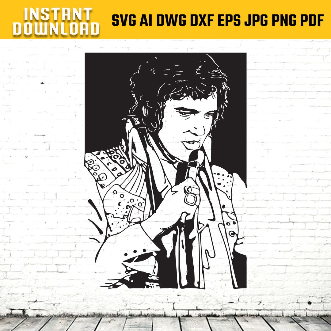 Elvis Presley Singing SVG File King of Rock & Roll Vector Instant ...