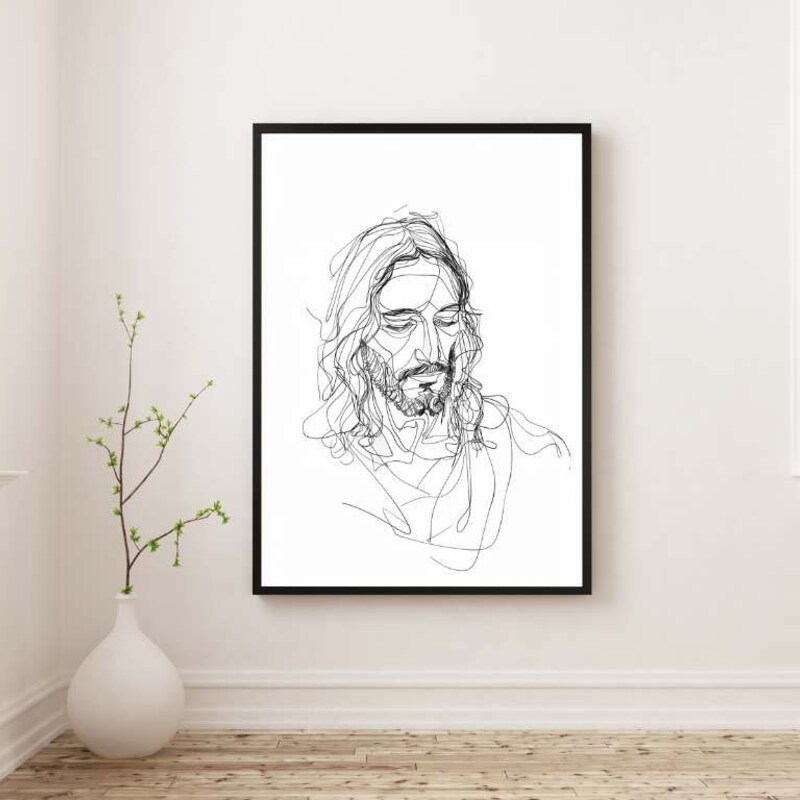 Jesus Line Art - Etsy
