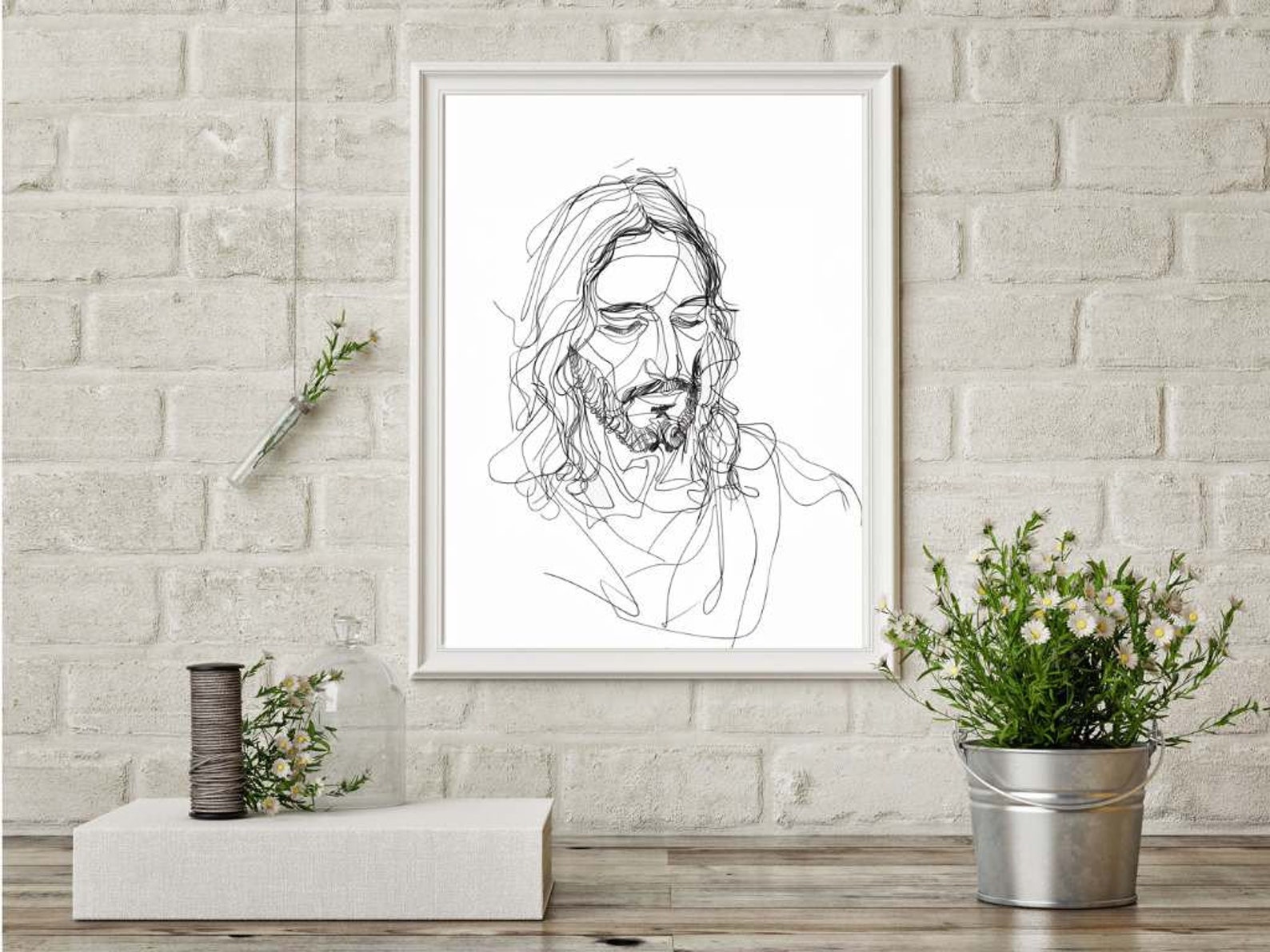 Jesus Line Art, DIGITAL PRINT!, Jesus Art, Bible Art, WALL Art, Bible ...