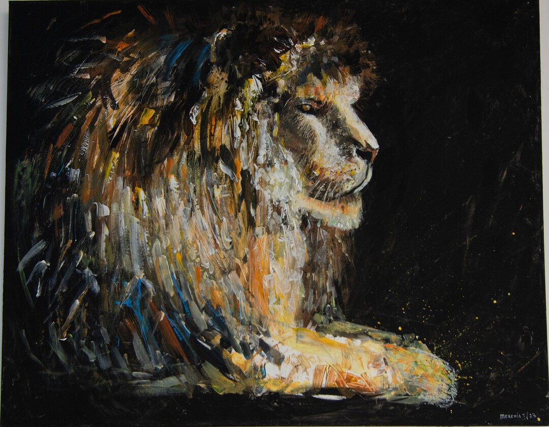 Painting Lion - Etsy