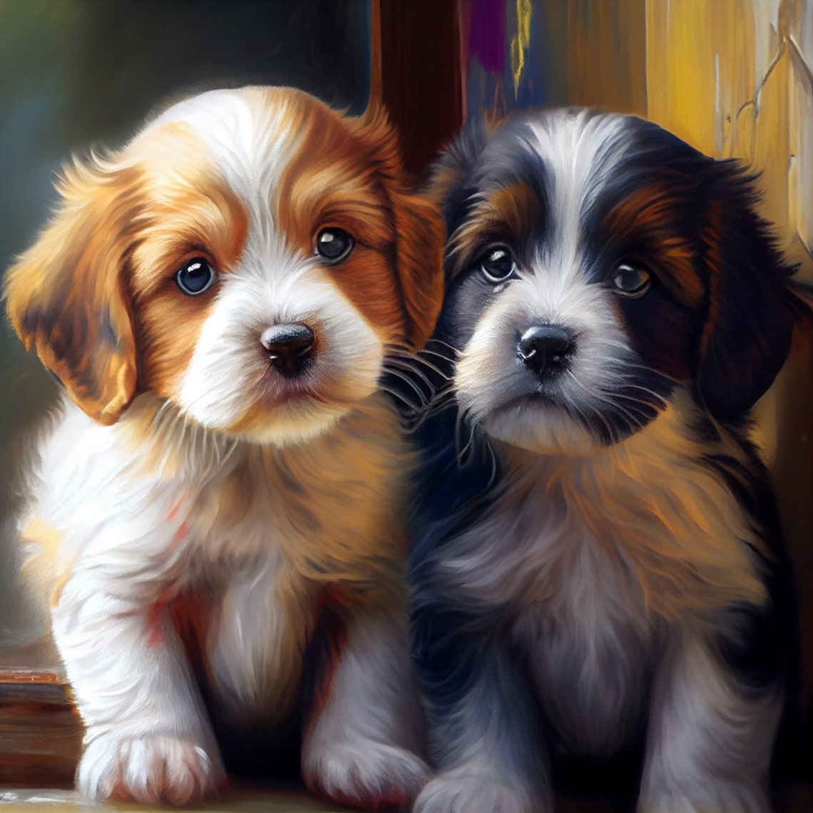 Adorable Pups Digital Art - Perfect for Animal Lovers and Dog Owners - Etsy