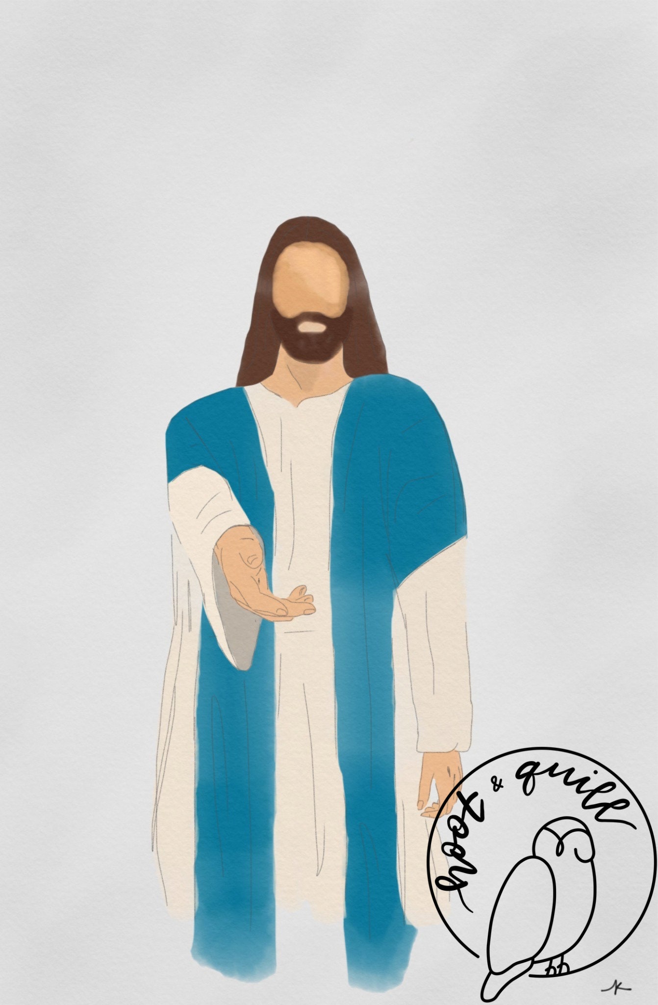 Jesus Artwork, Watercolor Painting, Faceless Painting, Digital Art ...