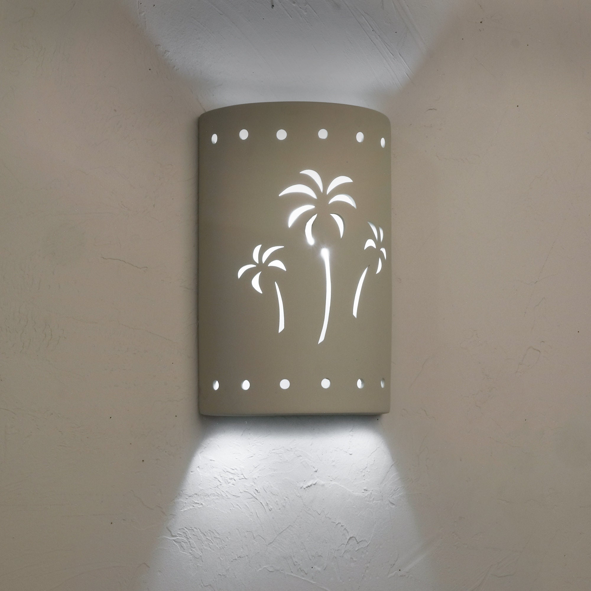 Palm Tree Ceramic Outdoor Wall Light LED Bulb Included - Etsy