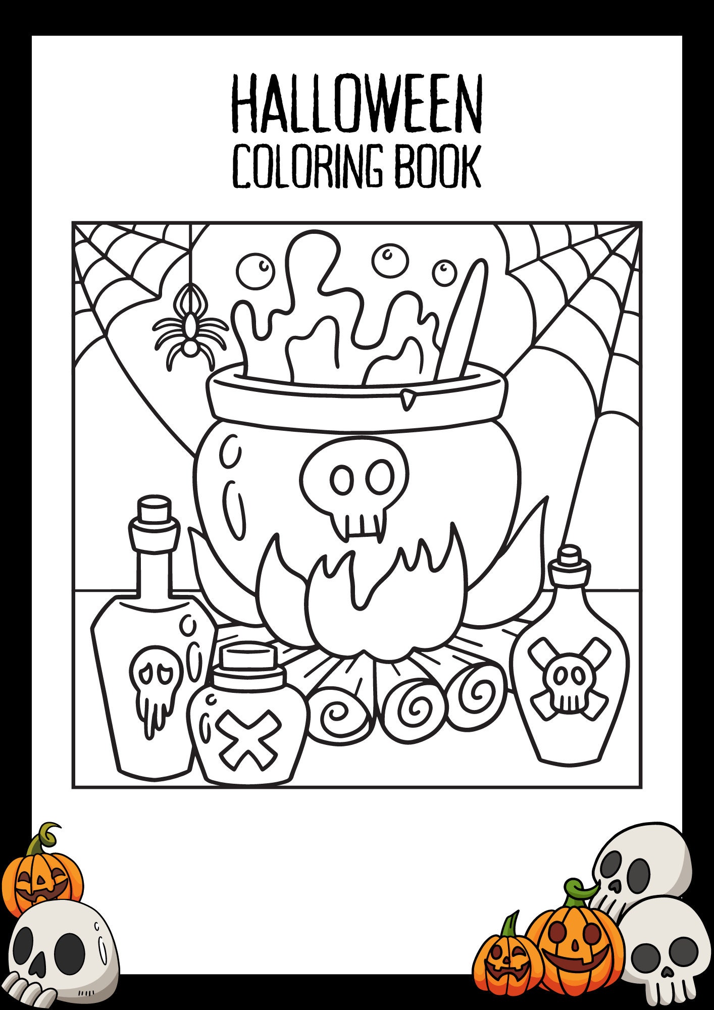Halloween Coloring Book for Adults: 20 Pages of Spooky and Fantastic ...