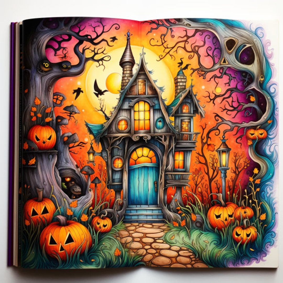 Halloween Coloring Book for Adults: 20 Pages of Spooky and Fantastic ...