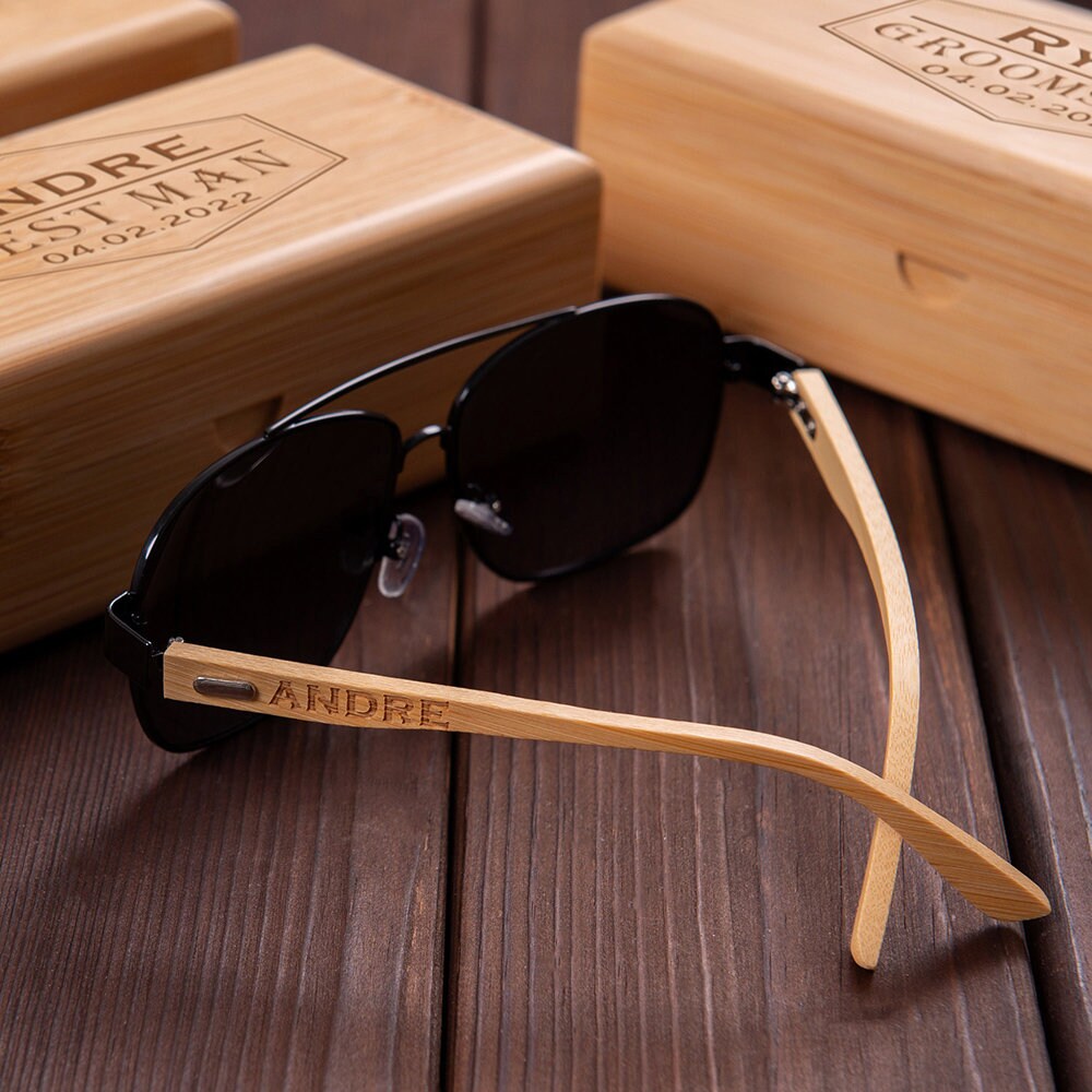 Personalized Engraved Wooden Box Sunglasses for - Etsy