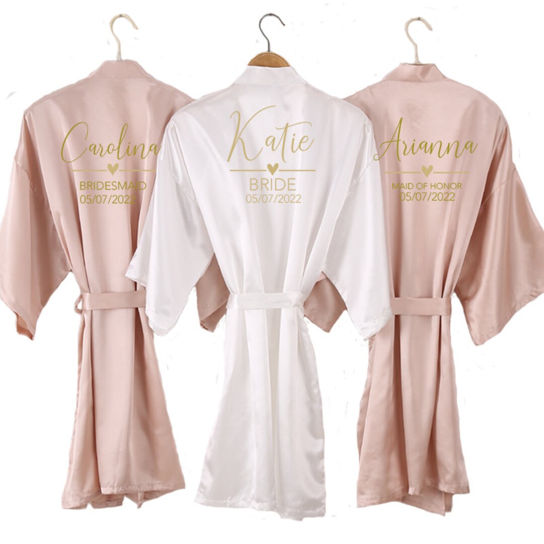 Personalized Golden Foil Bride/bridemaids/team Bride Robes Custom Name ...
