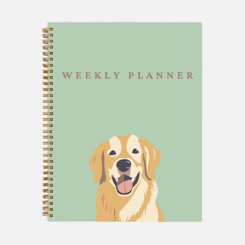 Golden Retriever Planner - Cute Dog Lover’s Organizer - Planner With ...