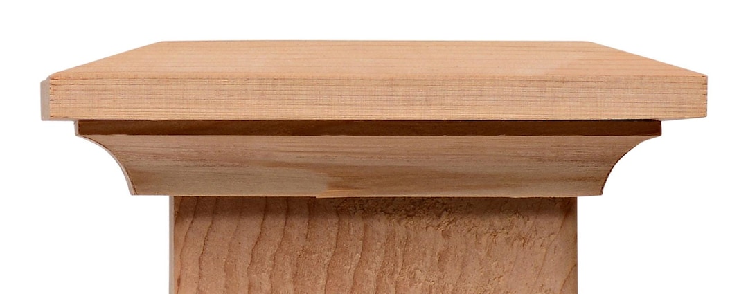 Flat Top Slip Over Post Cap - California Redwood - Flat Top 4x6" - 4-3/ ...