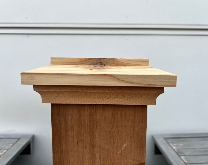 4-1/2" Slip Over Post Cap - Western Red Cedar - Flat Top 4-1/2" Post ...
