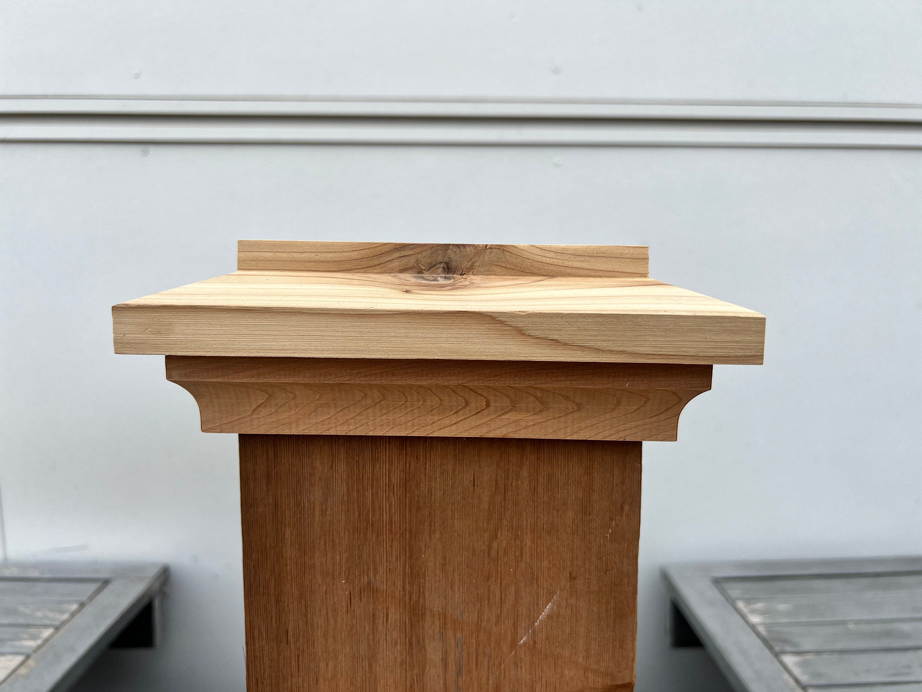5-1/2" Slip Over Post Cap - Western Red Cedar - Flat Top 5-1/2" Post ...