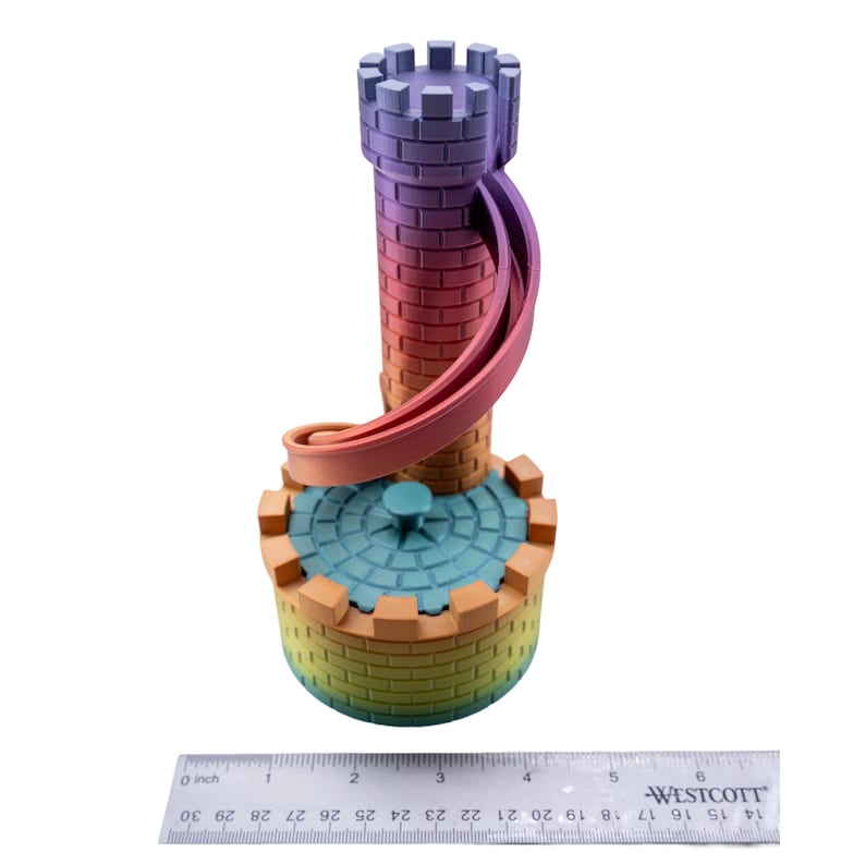 Rainbow Castle Coin Bank: 3D Printed Spiral Money Tower - Etsy