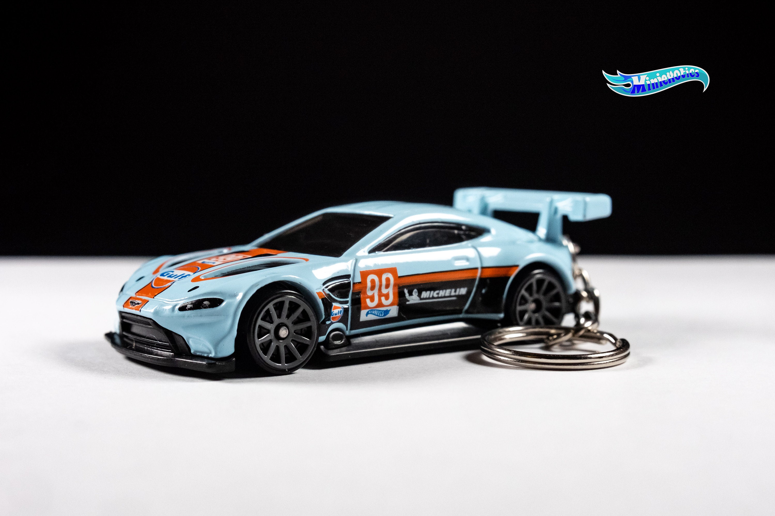 Aston Martin GTE Hotwheels Diecast Keychain Gulf Livery - Etsy