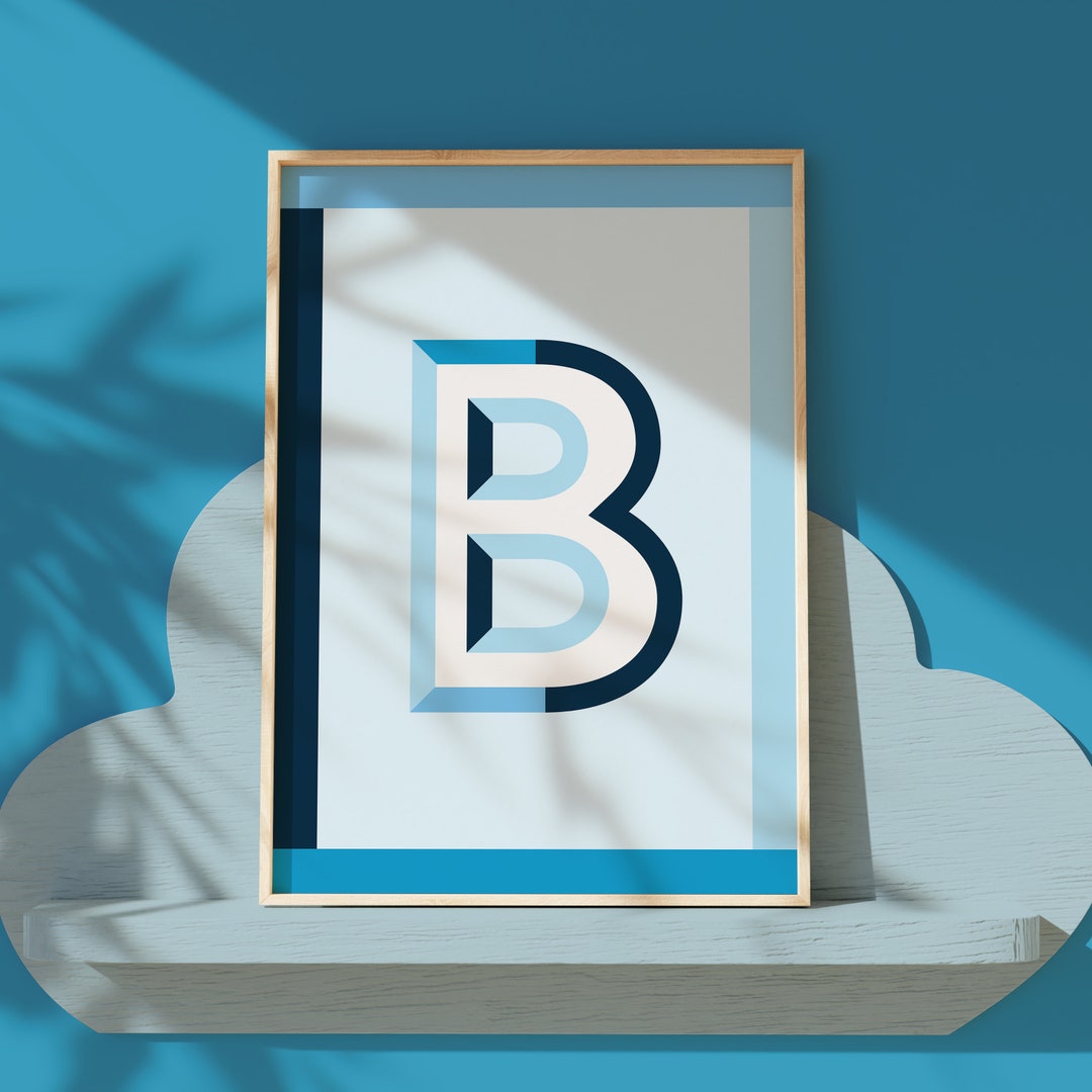 A-Z Alphabet Letter Wall Art Initial Name Print Colourful Bold Playful ...