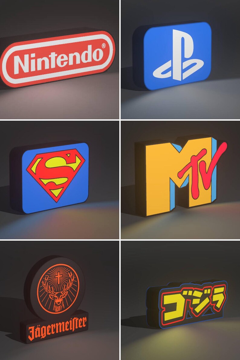 Custom 3D Printed Light Box Sign – Personalized Gamer, Fan Art & Logo ...