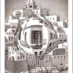 M. C. Escher - Balcony - Impossible Bubble Perspective XXL - 2004 - Etsy