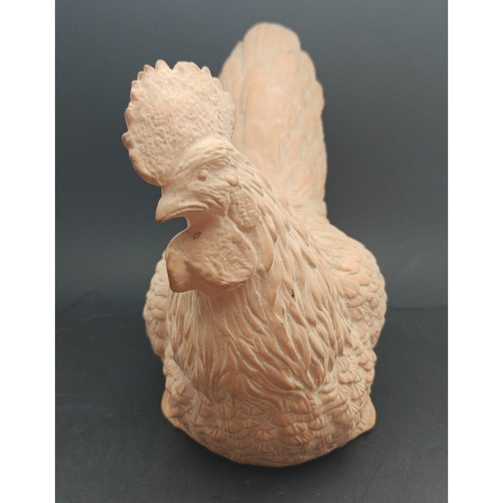 Vintage Terracotta Chicken Figurine Rustic Farmhouse Decor - Etsy