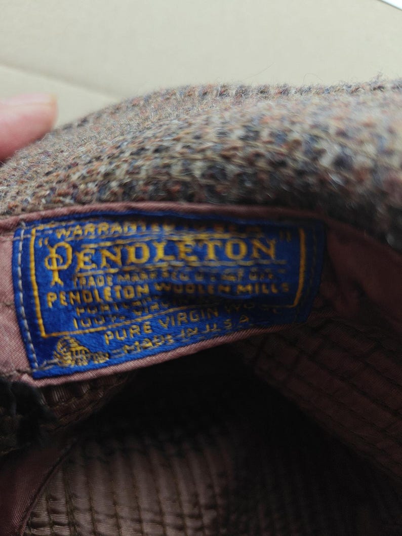 Vintage 1970s Pendleton Men's Brown Tweed Bucket Hat Classic Wool Hat ...