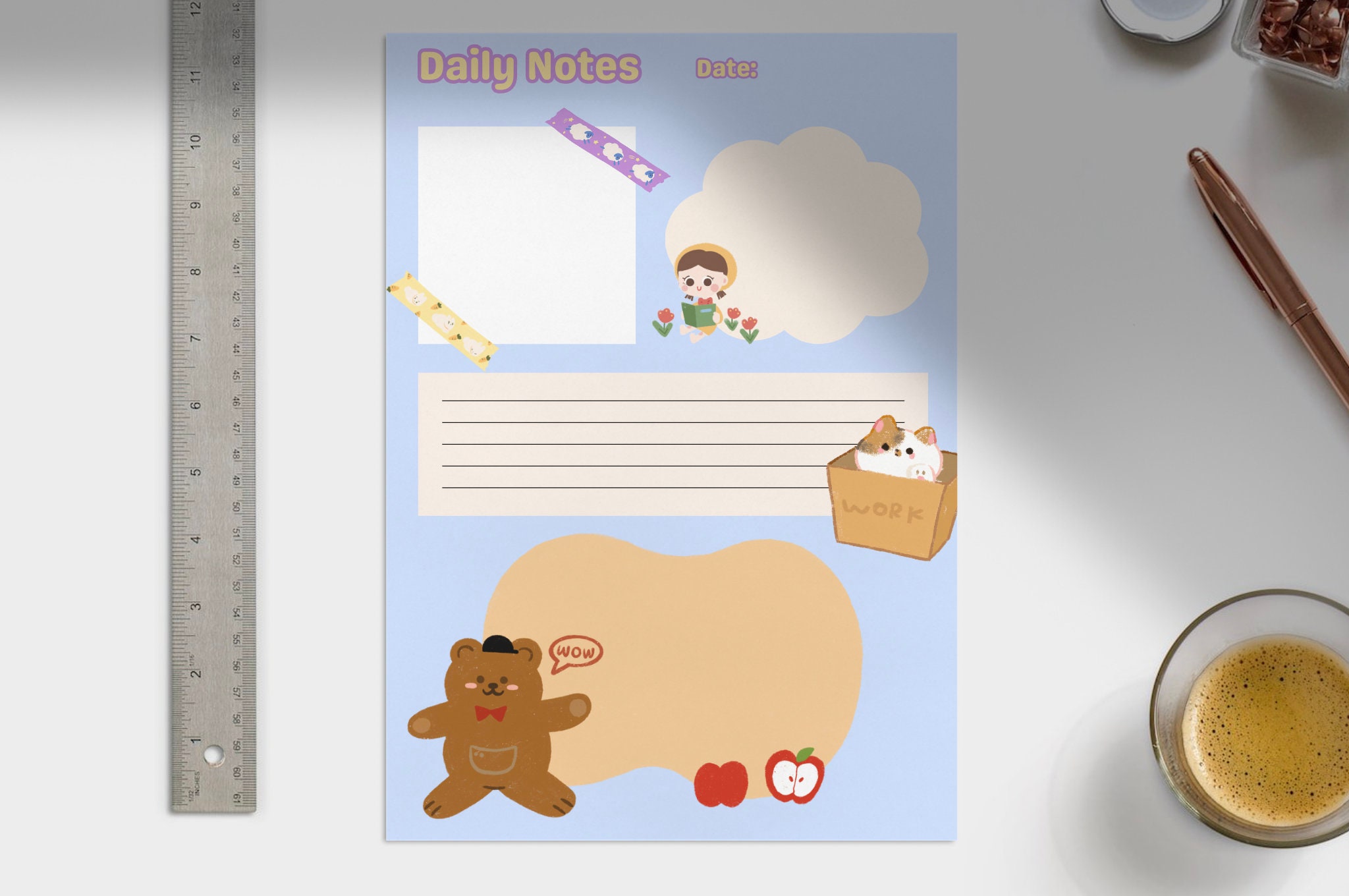 Cute Printable Daily Notes | Kawaii Printable Daily Planner/to Do List ...