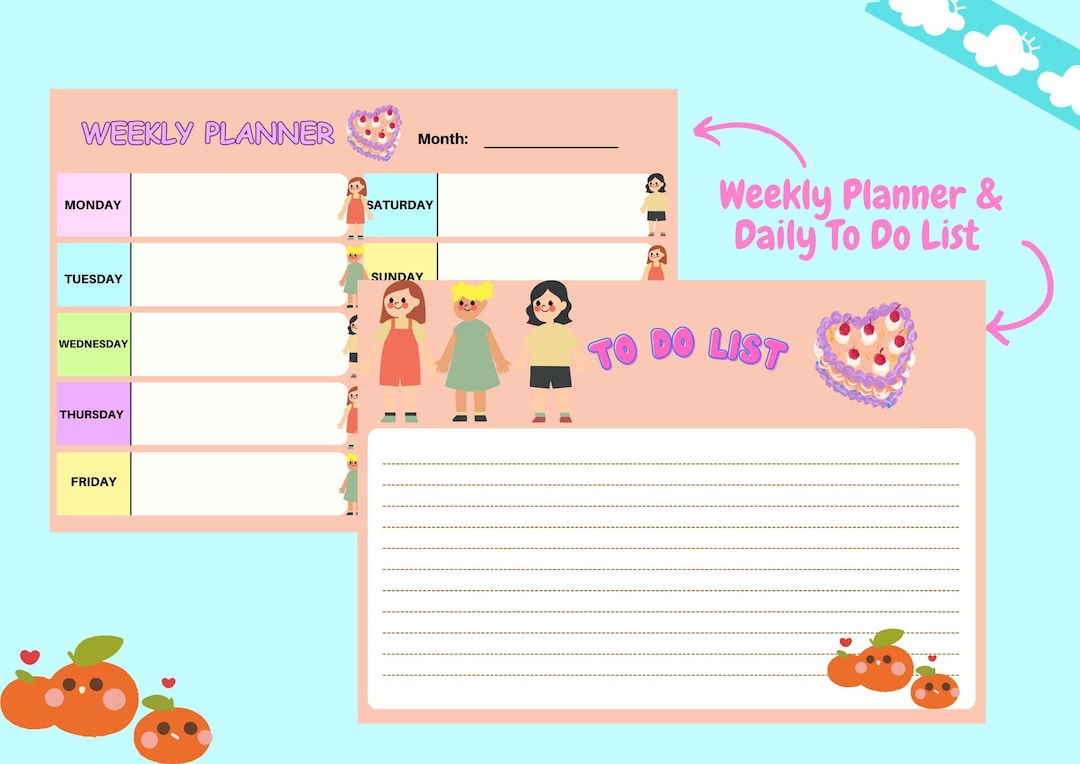 Cute Aesthetic Printable Pack of a to Do List and a Weekly Planner ...