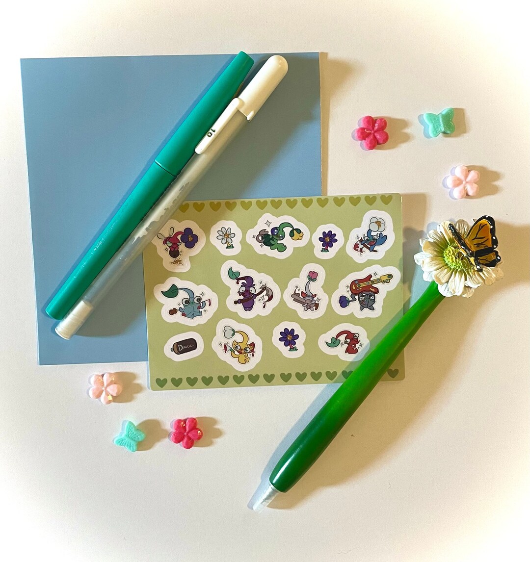 Holographic Mischievous Pikmin Sticker Sheet Set 3.3 Inches X 5.5 ...