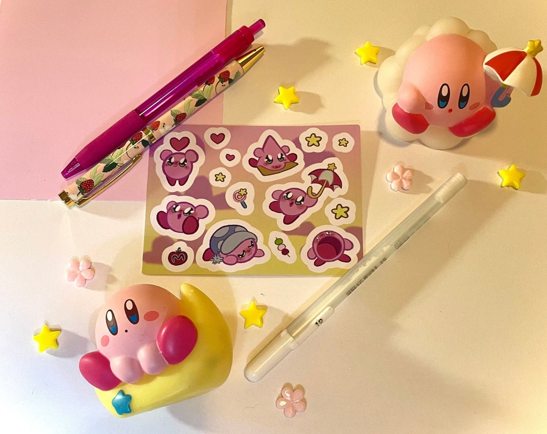 Kirby Sticker Sheet 3x5.5 Holographic Sticker Sheet - Etsy
