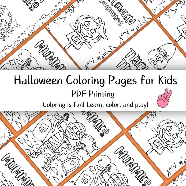 Halloween Coloring Pages for Kids: Spooky Fun (PDF) - Etsy