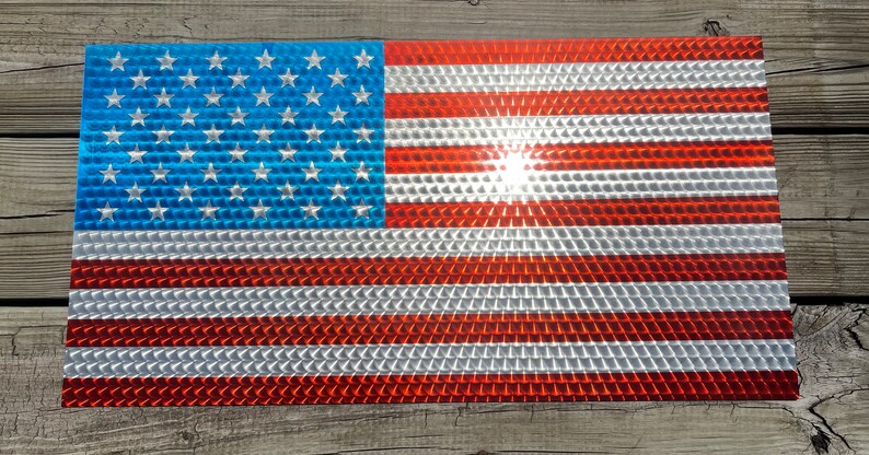 US Flag on Engine Turned Aluminum Sheet - Etsy