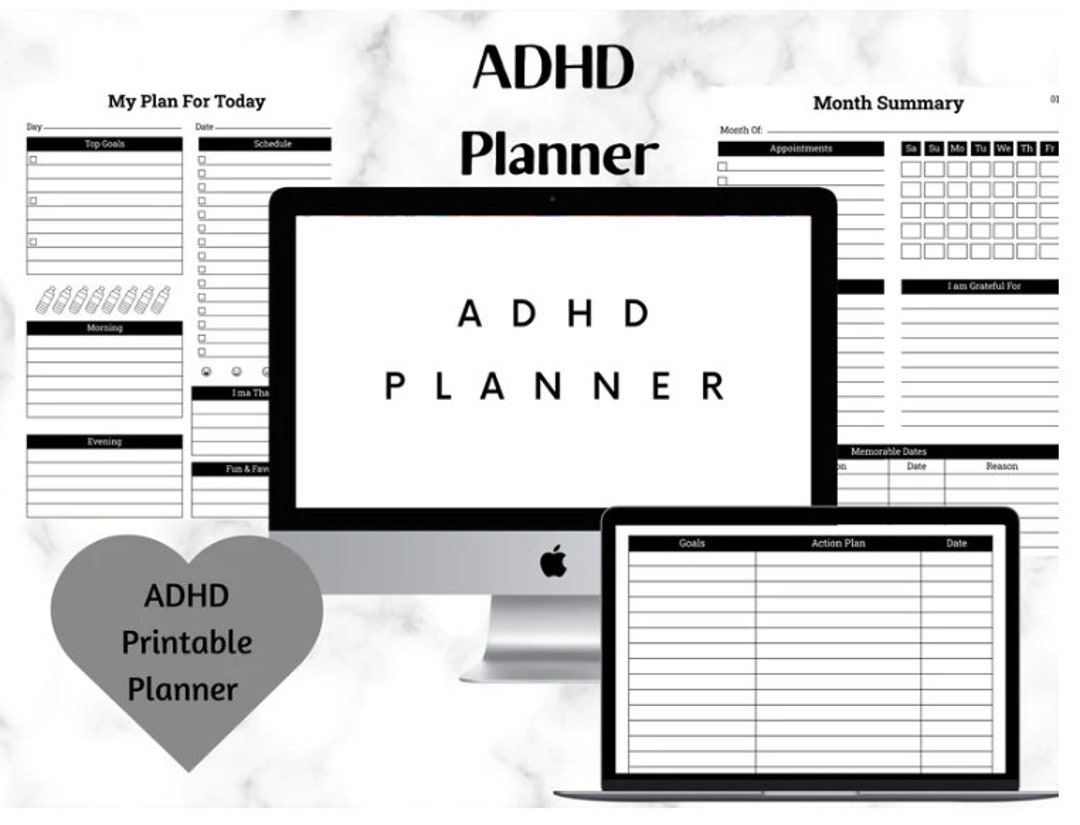 ADHD Printable Planner Adhd Digital Planner Adhd Notebook - Etsy UK
