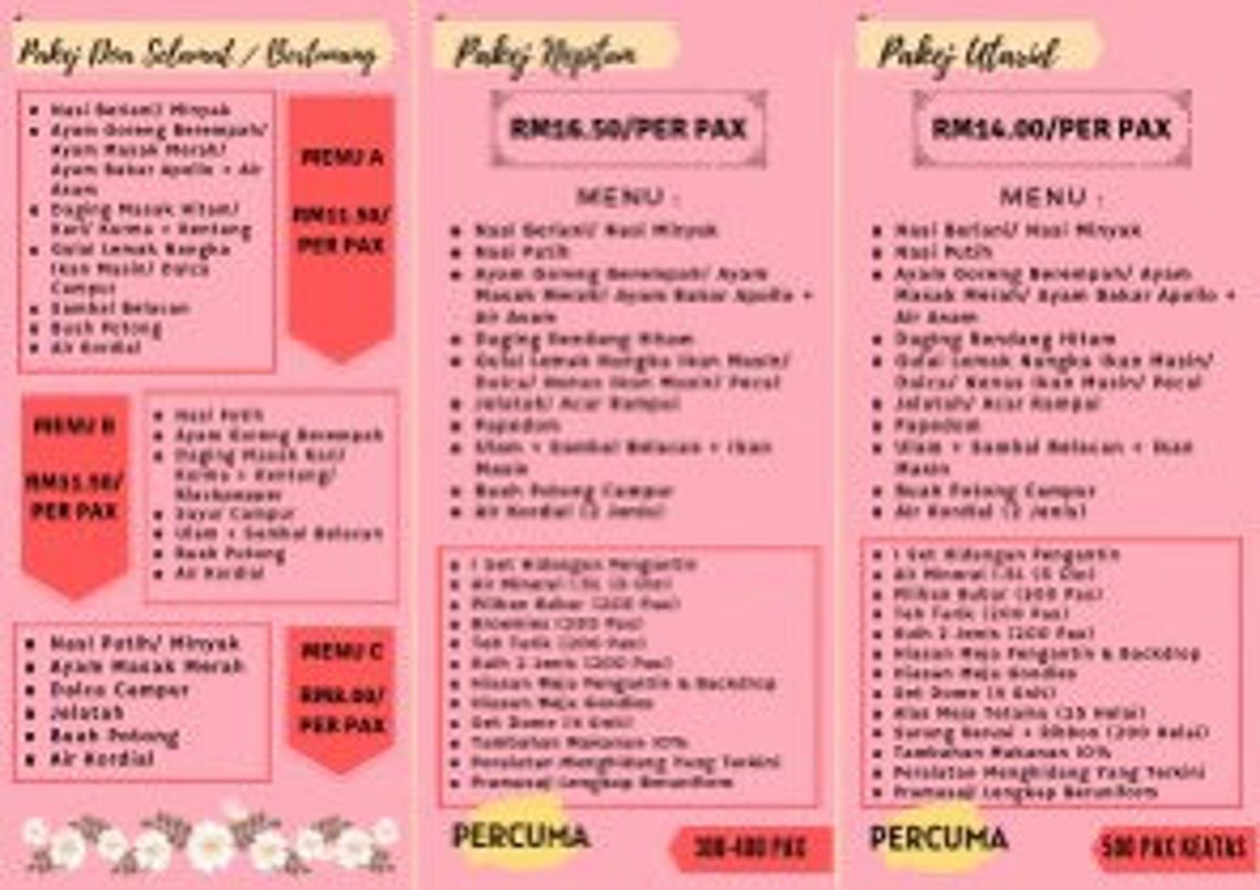 Editable Canva Design | Pamplet Wedding Packages | Edit on Canva ...