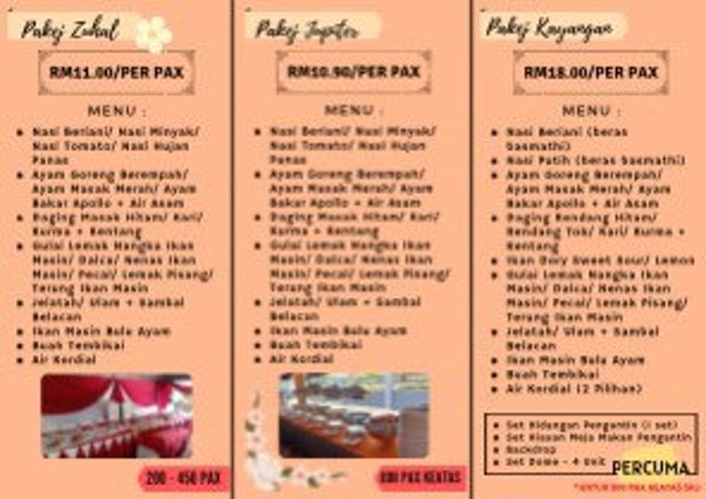 Editable Canva Design | Pamplet Wedding Packages | Edit on Canva ...