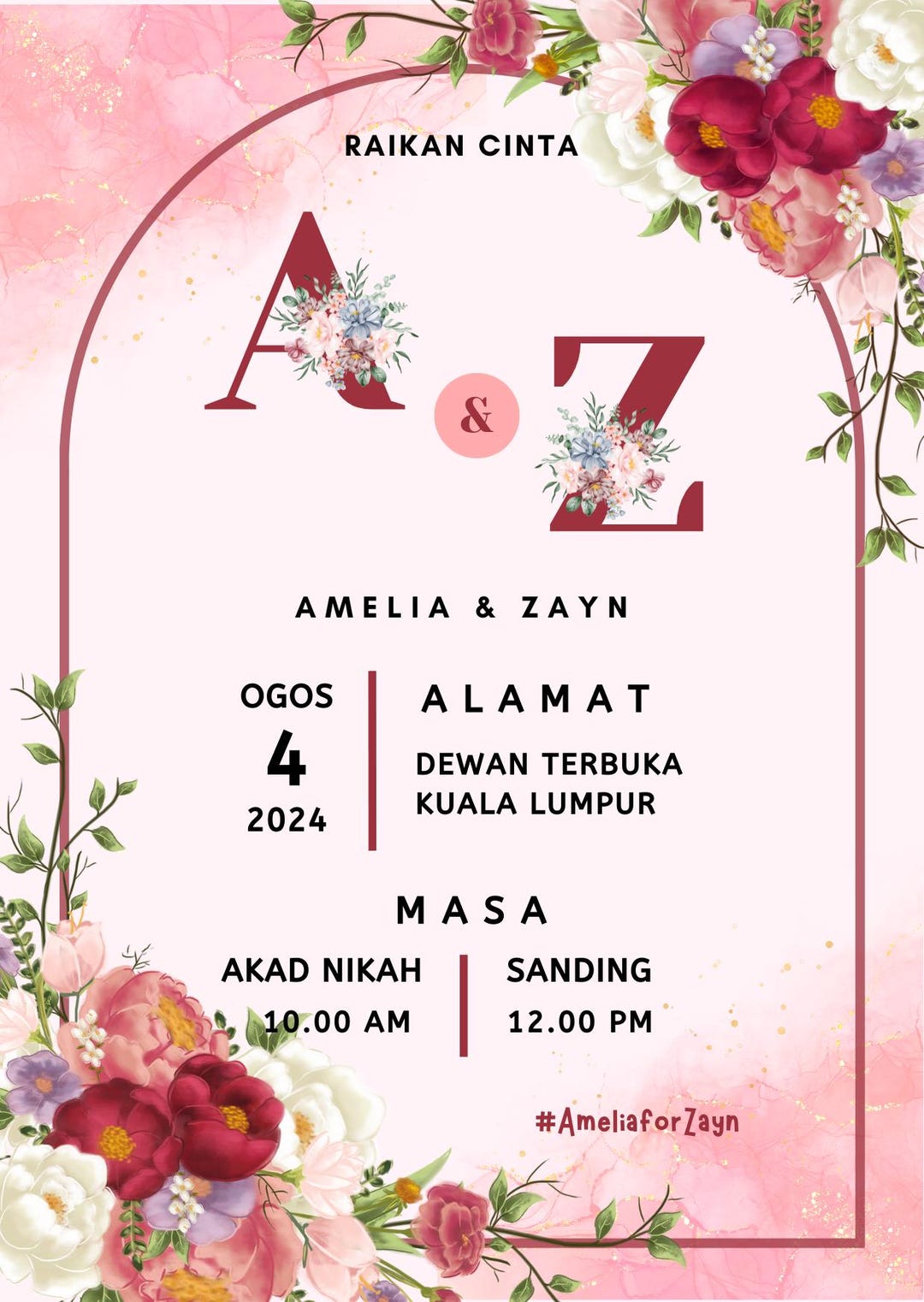 Editable WEDDING CARD by Canva - Etsy
