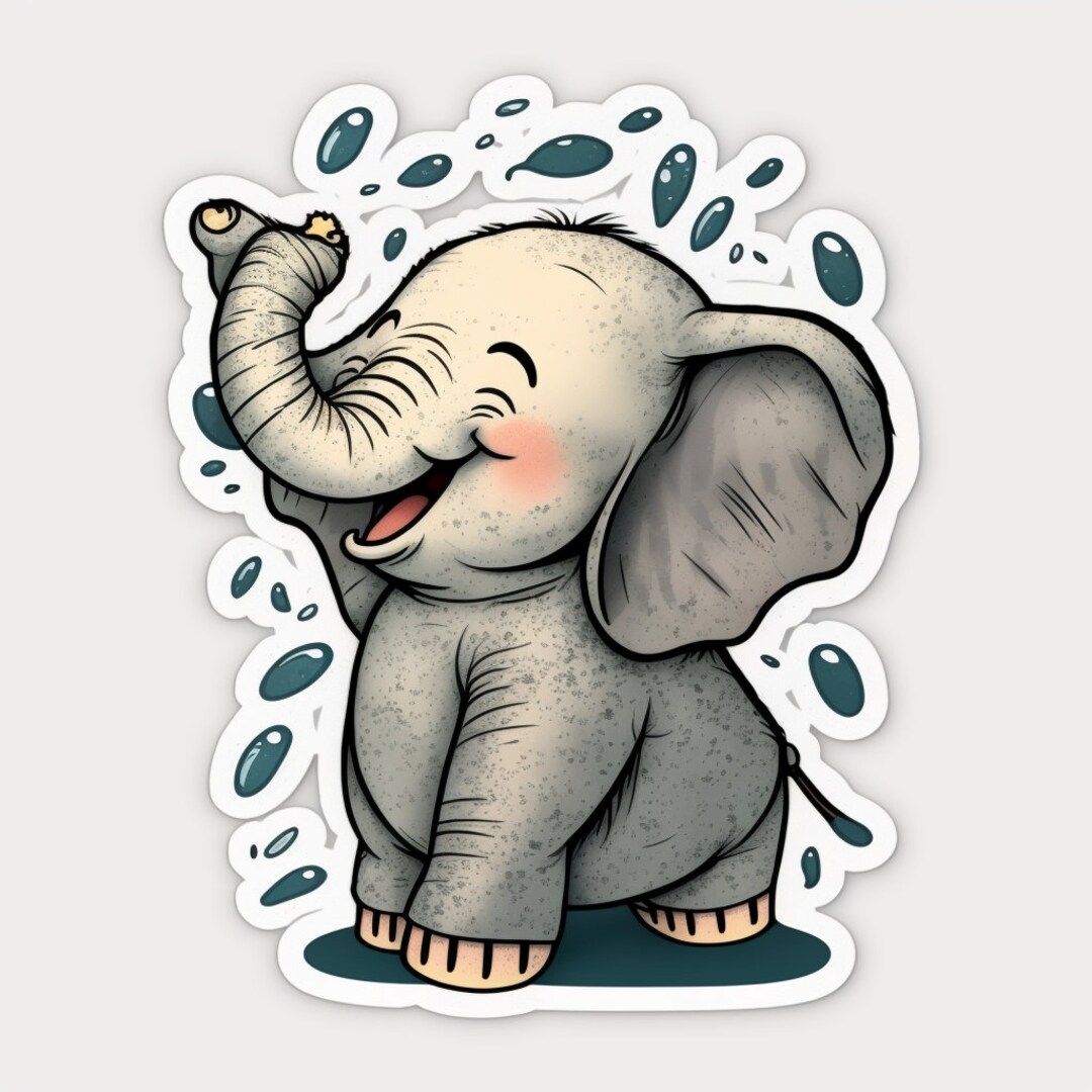 Baby Elephant Digital Stickerbaby Elephant Sticker - Etsy