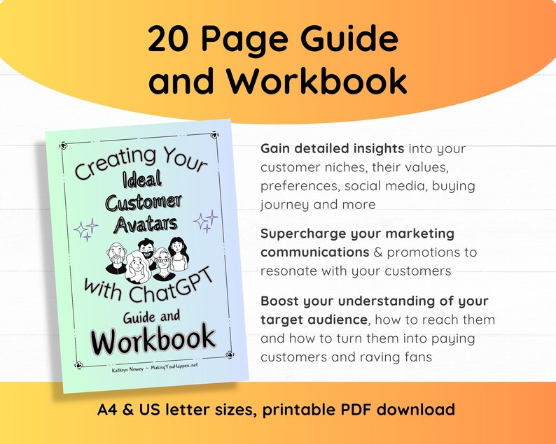 Ideal Customer Avatar Workbook Customisable Chatgpt Prompts - Etsy