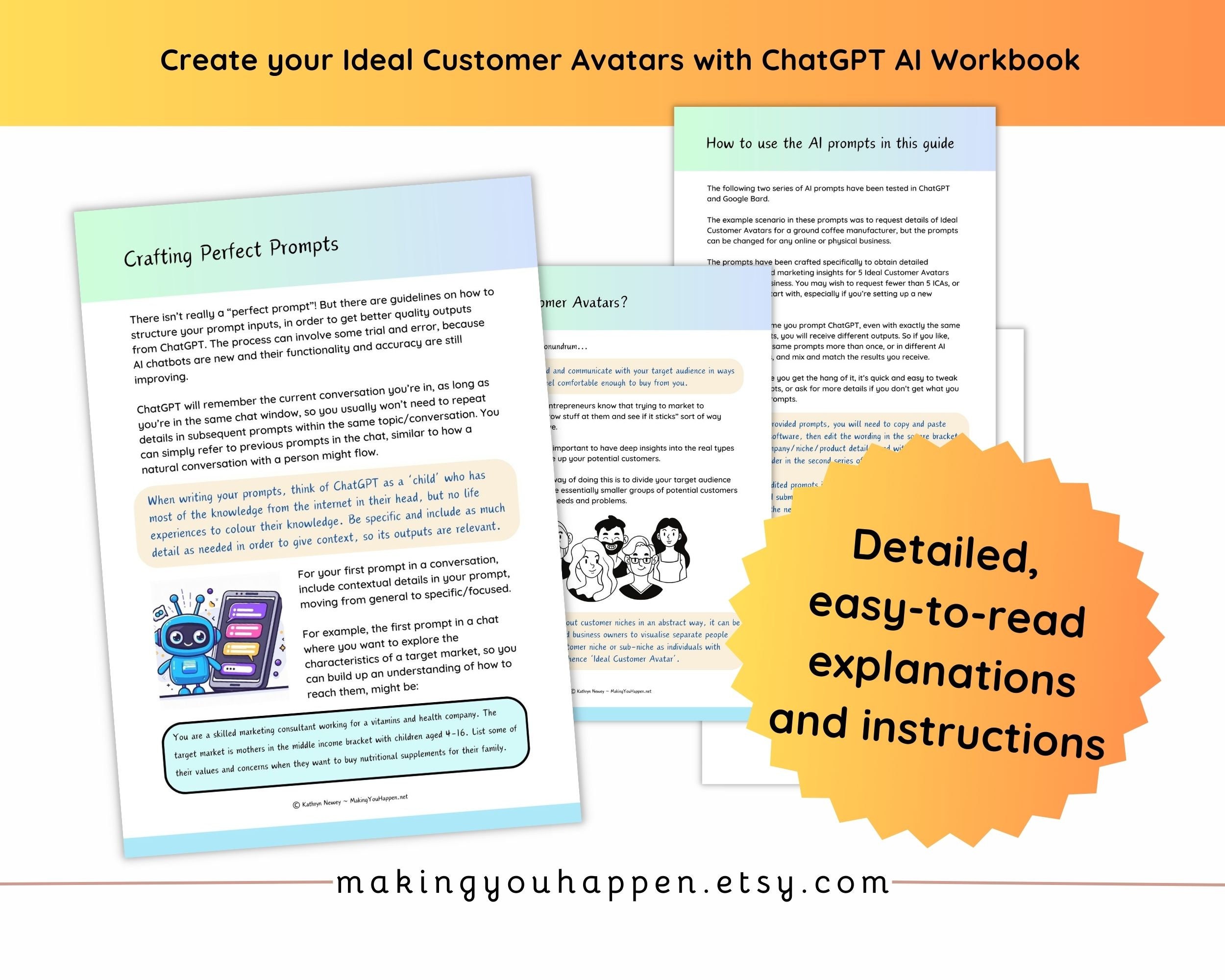 Ideal Customer Avatar Workbook Customisable Chatgpt Prompts Niche ...