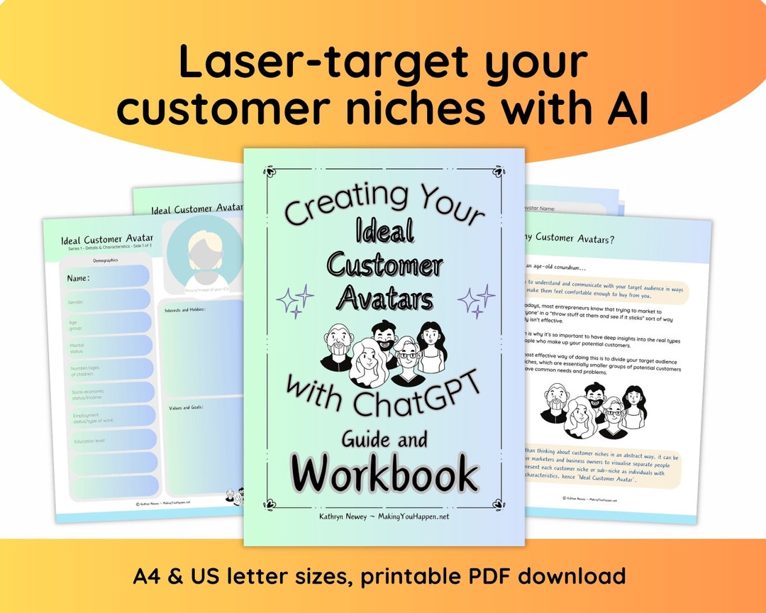 Ideal Customer Avatar Workbook Customisable Chatgpt Prompts Niche ...