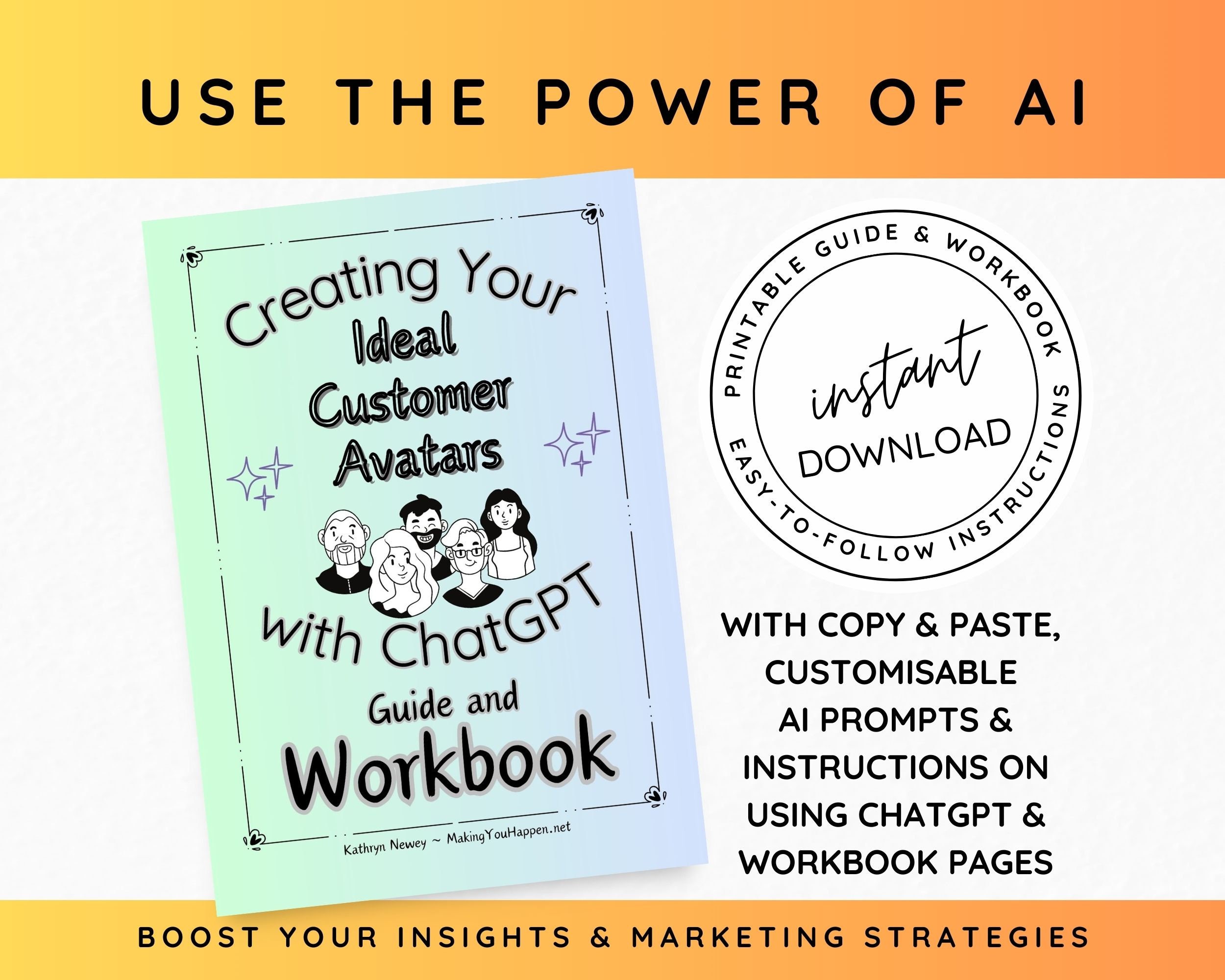 Ideal Customer Avatar Workbook Customisable Chatgpt Prompts - Etsy