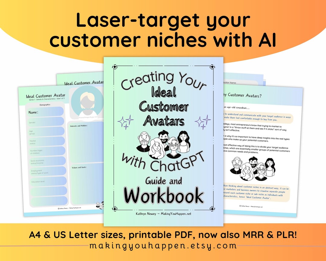 Ideal Customer Avatar Workbook | Customisable Chatgpt Prompts | Niche ...