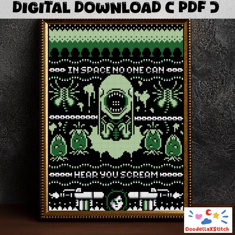 Alien Cross Stitch - Etsy