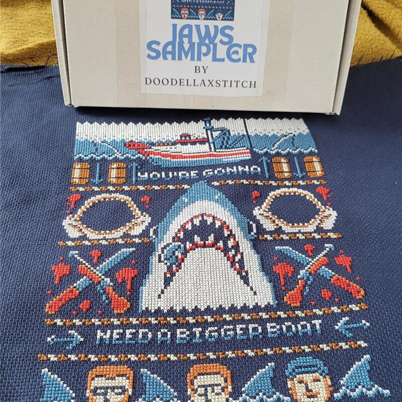 Jaws Embroidery - Etsy