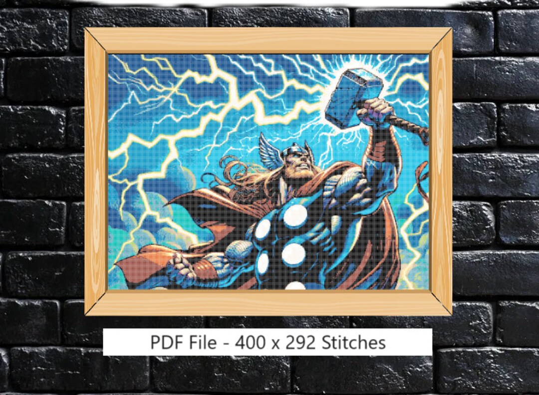 Thor Lightning Mjolnir Cross Stitch Pattern PDF Instant Download - Etsy
