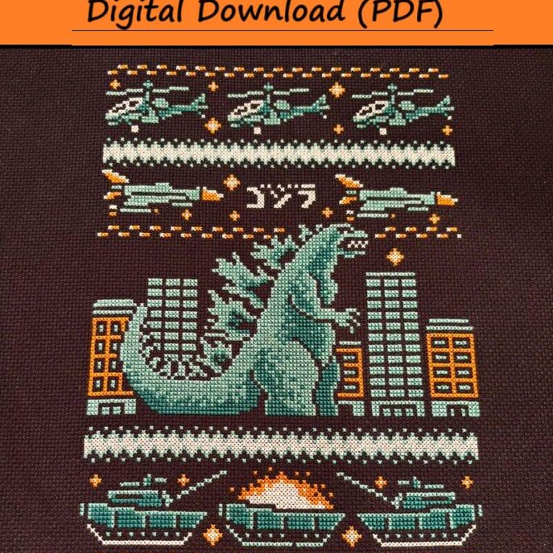Godzilla Pattern - Etsy