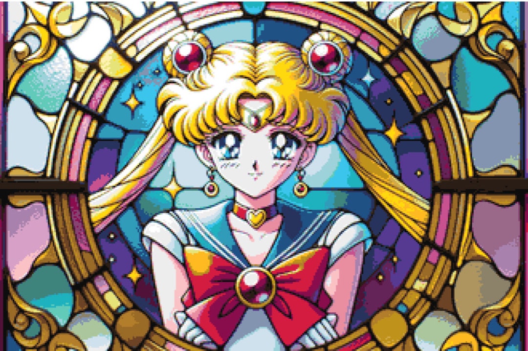 Sailor Moon Stained Glass Cross Stitch Pattern PDF Instant Download - Etsy