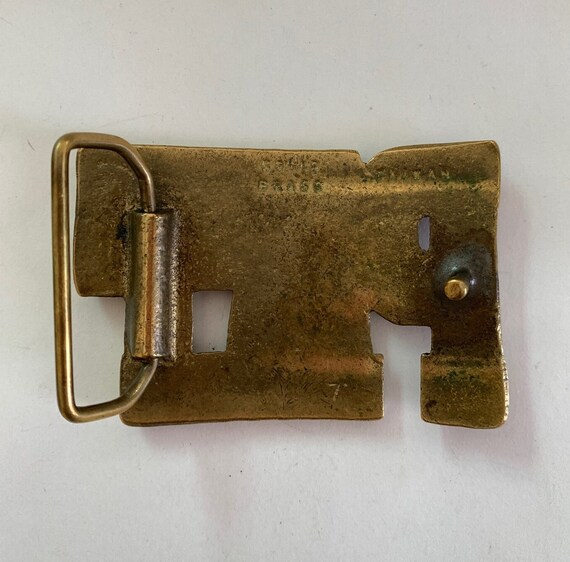 Solid Brass "PAT" Belt Buckle - Gem