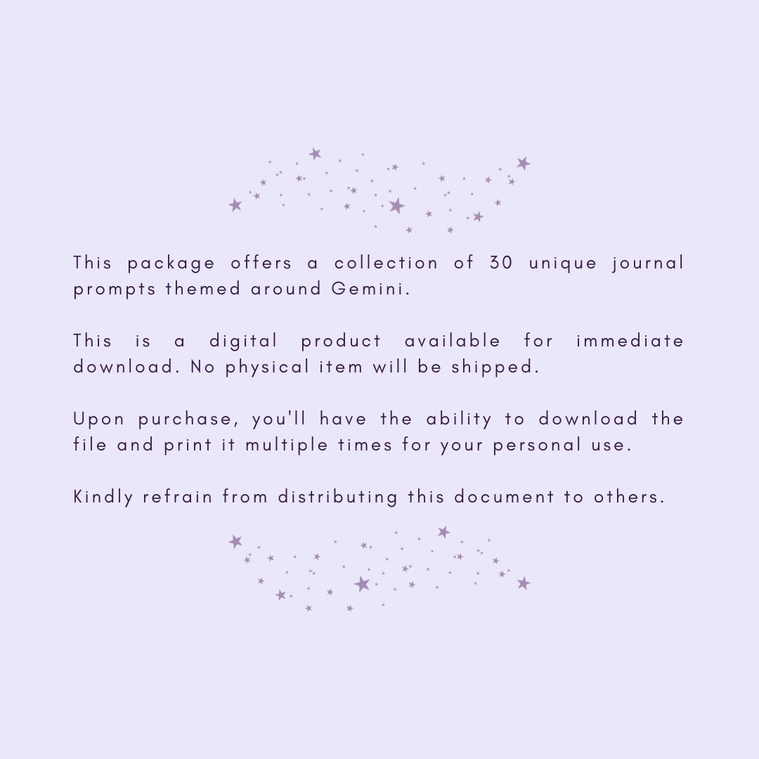 30 Gemini-inspired Journal Prompts for Self-discovery & Growth Digital ...